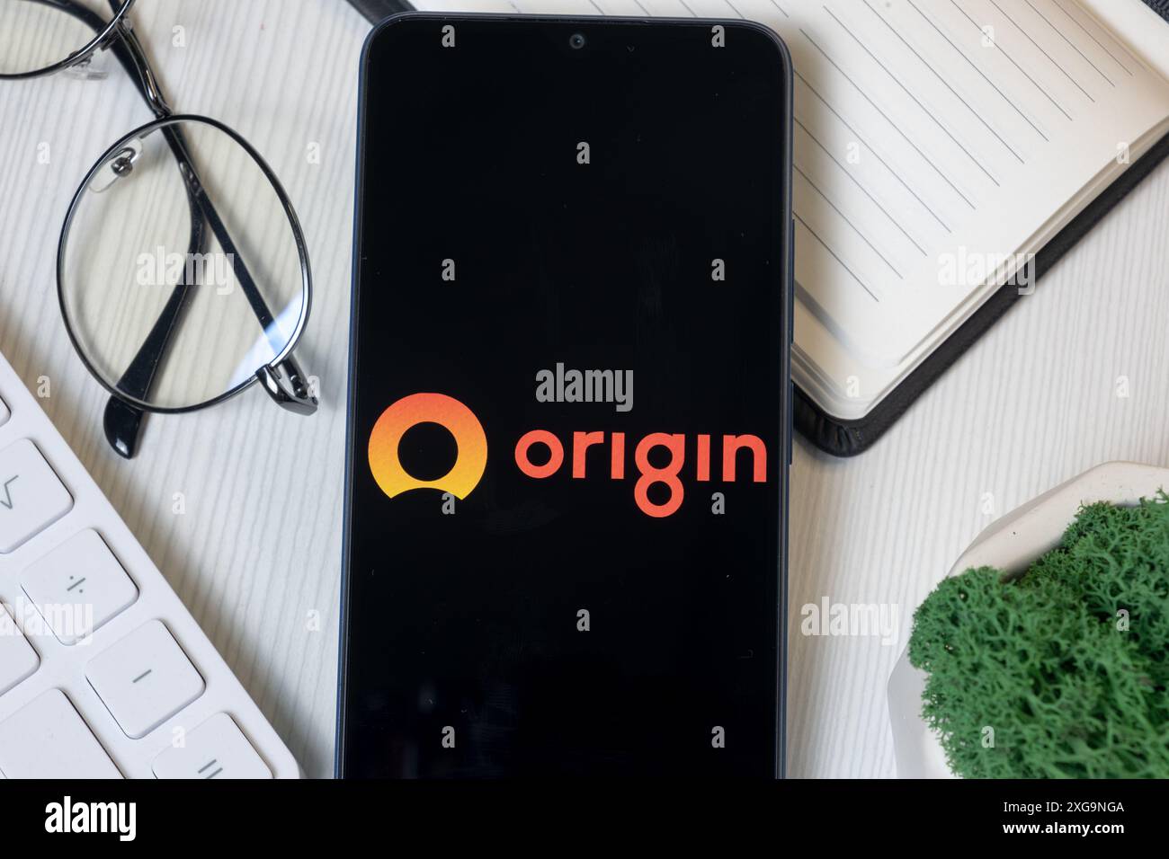 New York, USA - 1 June 2024: Origin Energy Logo on Phone Screen ...