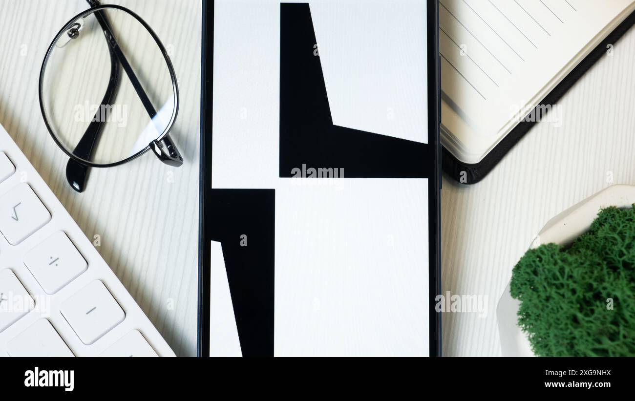 New York, USA - 1 June 2024: Polestar Automotive Holding Logo on Phone ...