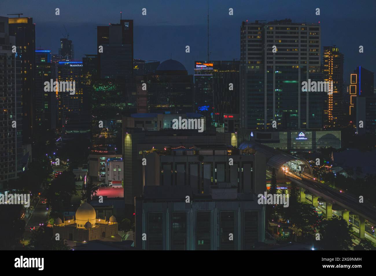 Jakarta, Indonesia - May 12th, 2024. This photo captures the Jakarta cityscape at night. The ...