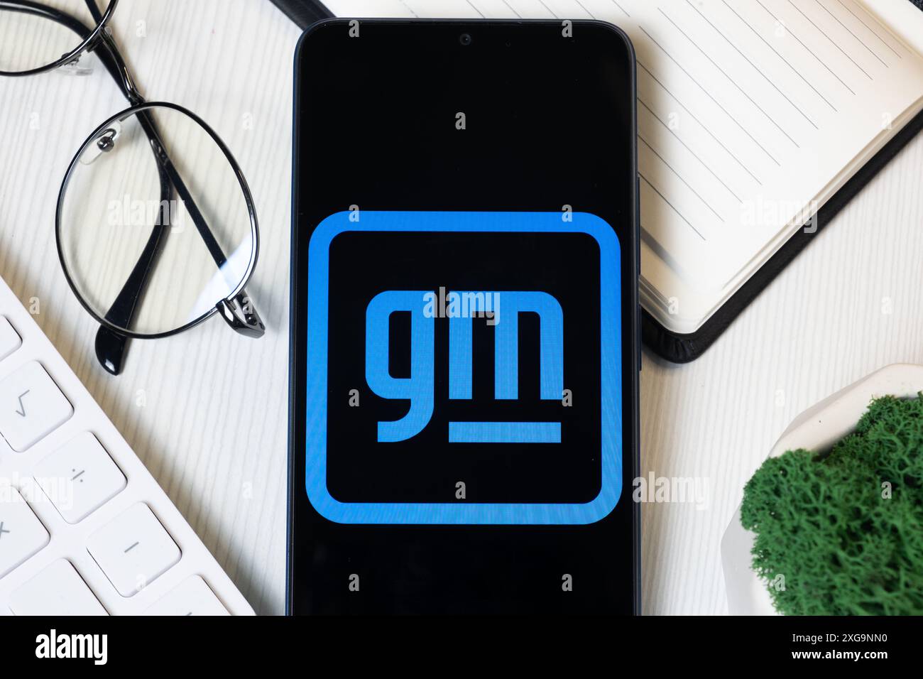 New York, USA - 1 June 2024: General Motors Logo on Phone Screen ...