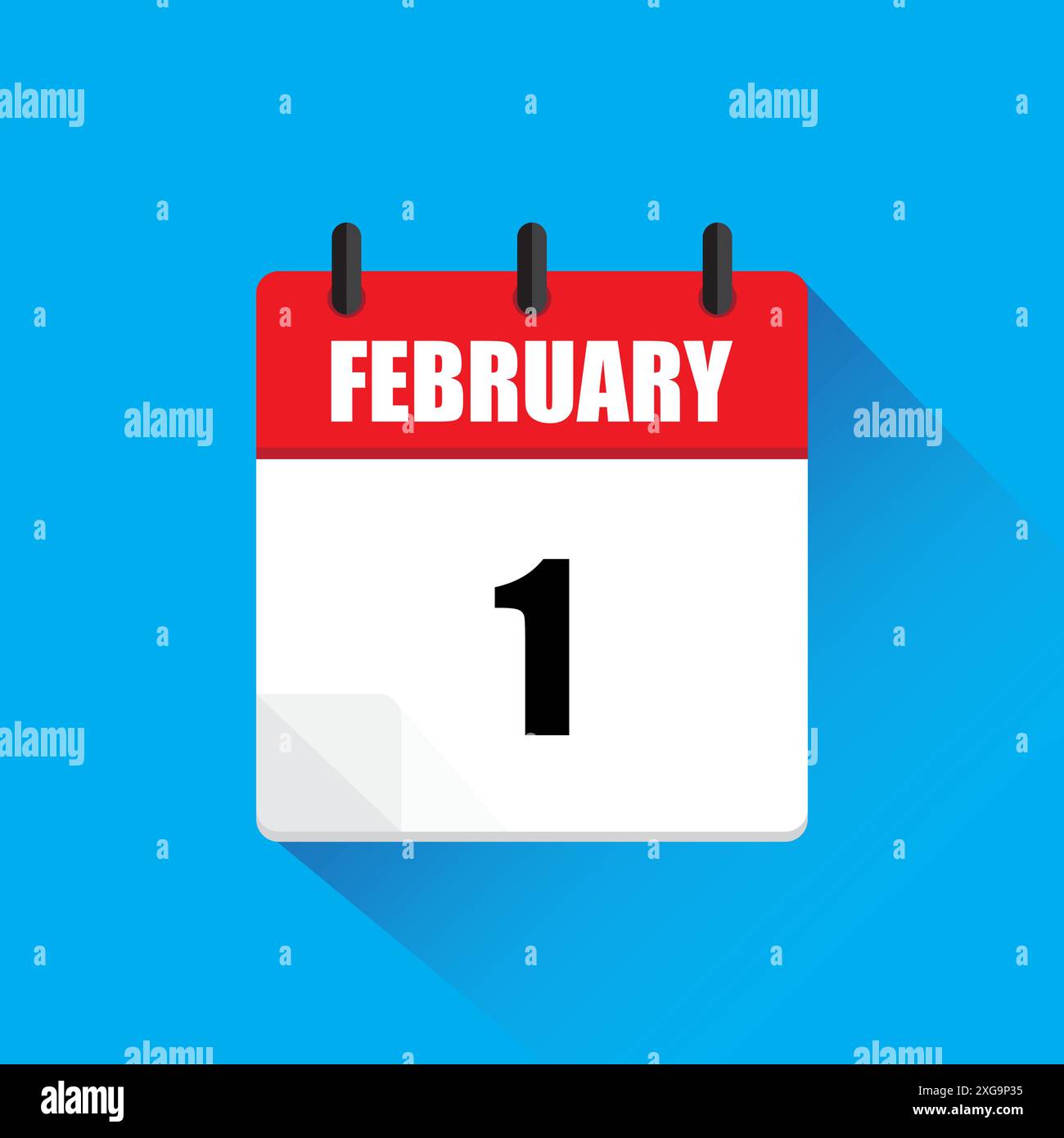 February vector flat daily calendar hi-res stock photography and images ...