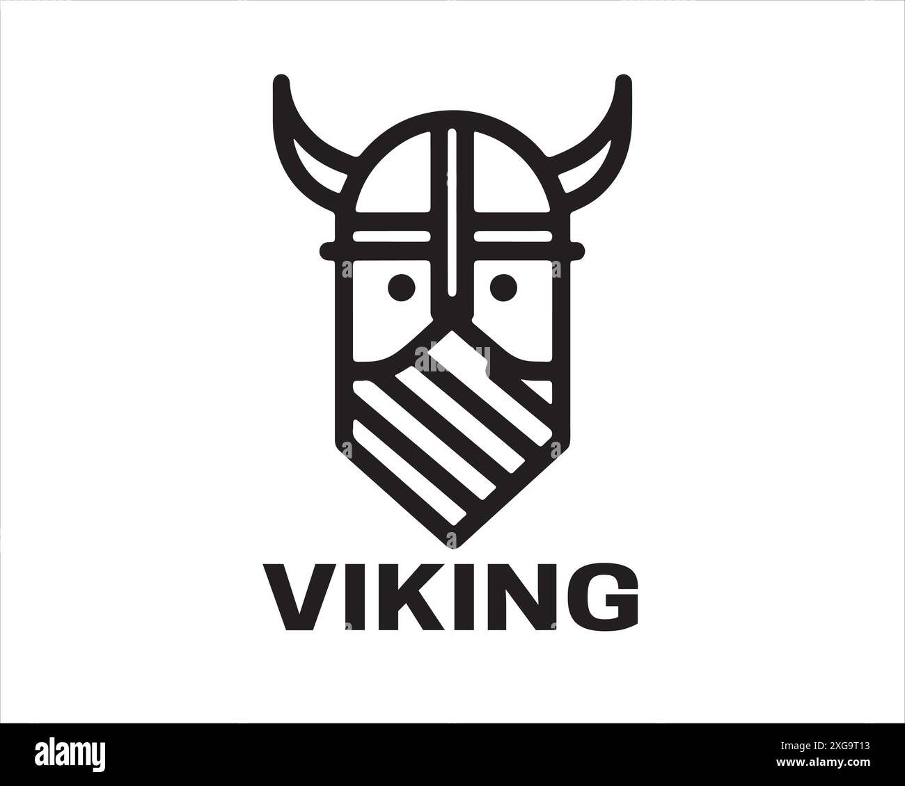 Lines Viking Head Logo Design Icon Symbol Vector Template Stock Vector ...