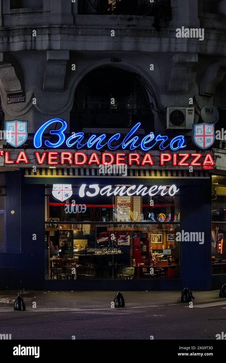 corner of the traditional Banchero pizzeria on Corrientes Avenue in ...
