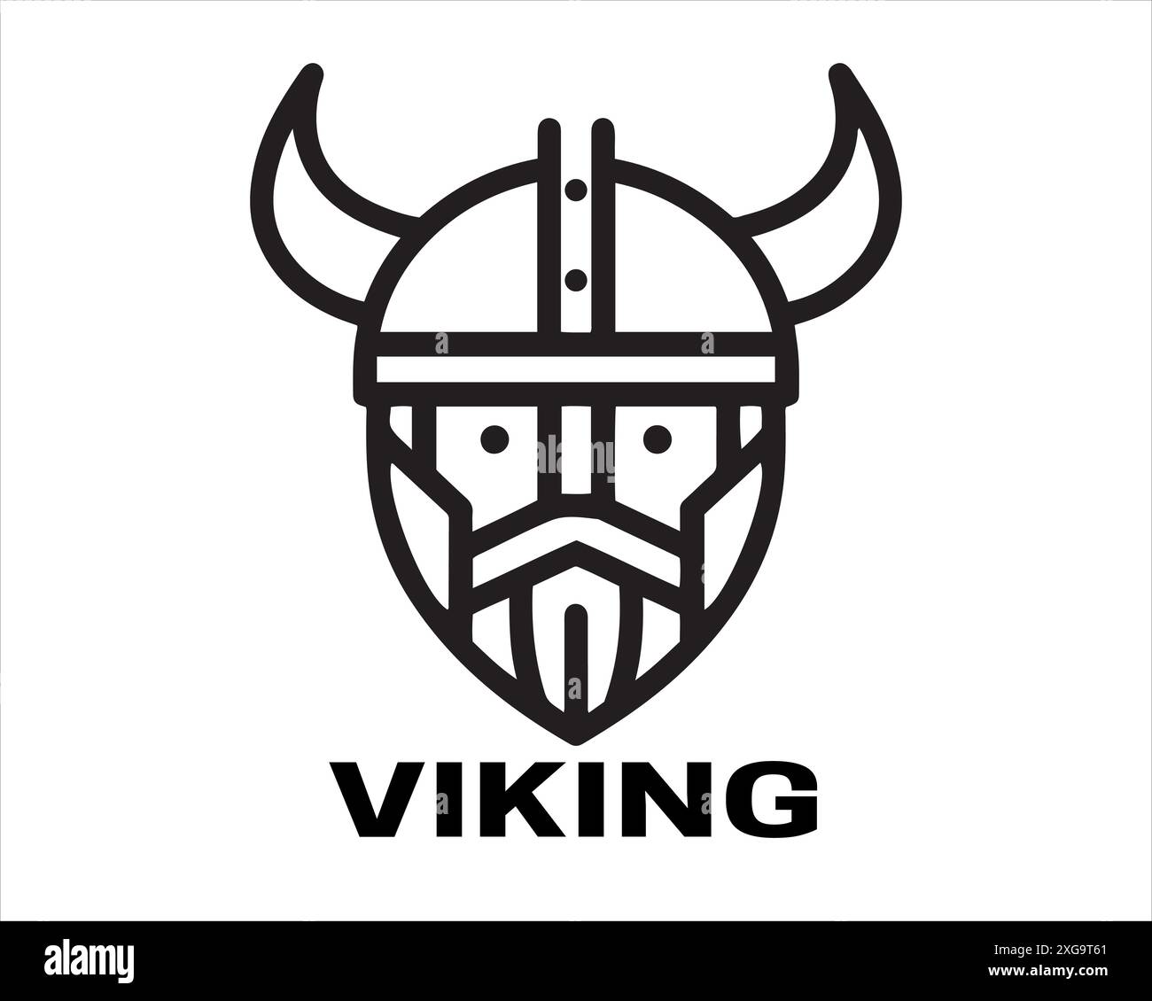 Lines Viking Head Logo Design Icon Symbol Vector Template Stock Vector ...