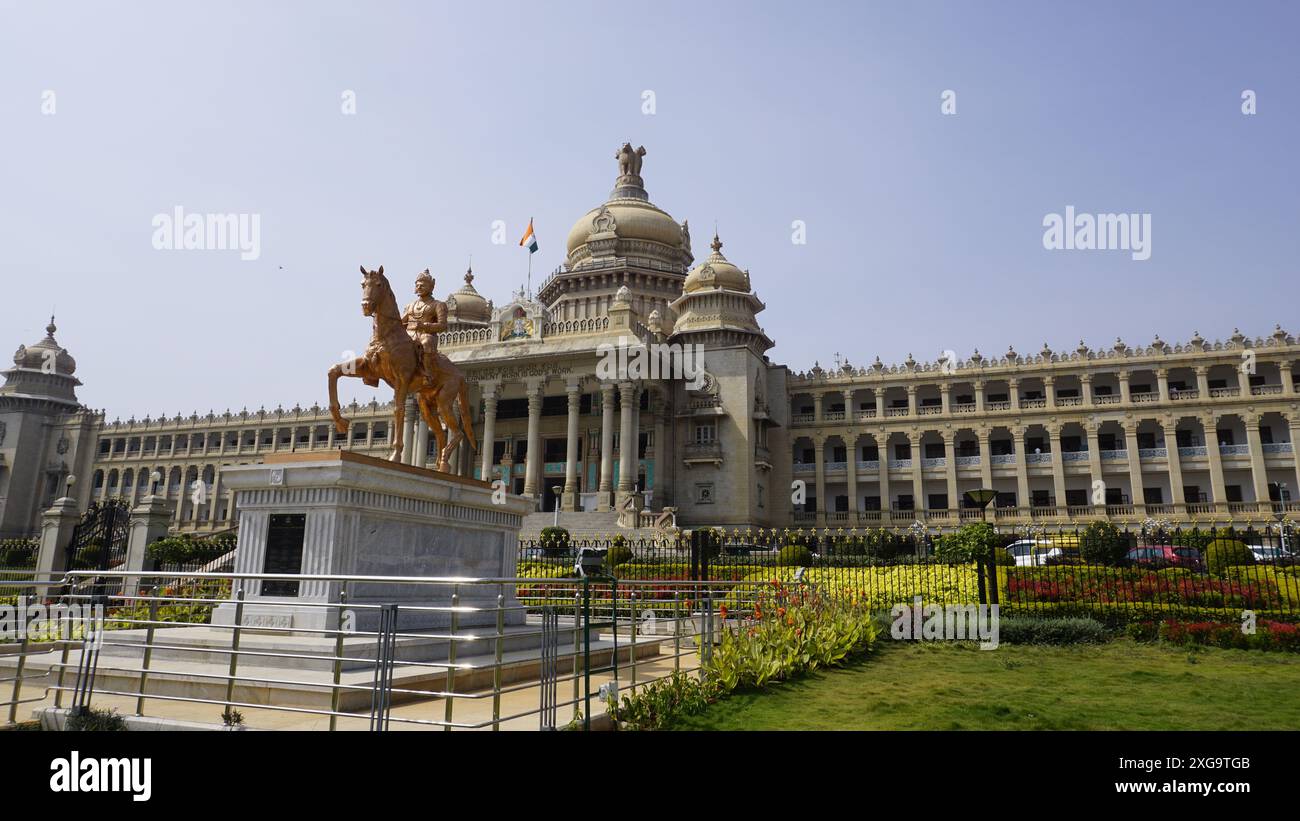 Bangalore, India - January 16 2024: Basava statue in front of famous ...