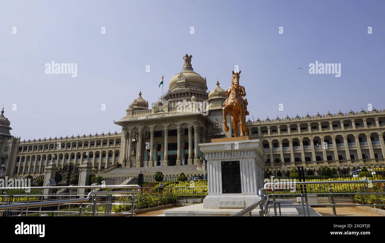 Bangalore, India - January 16 2024: Basava statue in front of famous ...