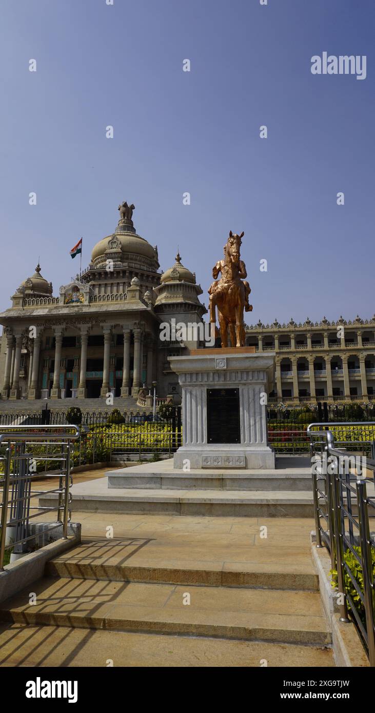 Bangalore, India - January 16 2024: Basava statue in front of famous ...