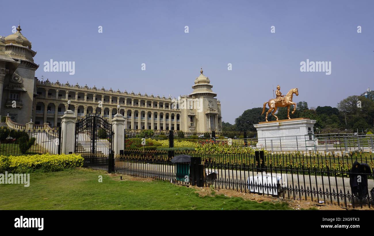Bangalore, India - January 16 2024: Basava statue in front of famous ...