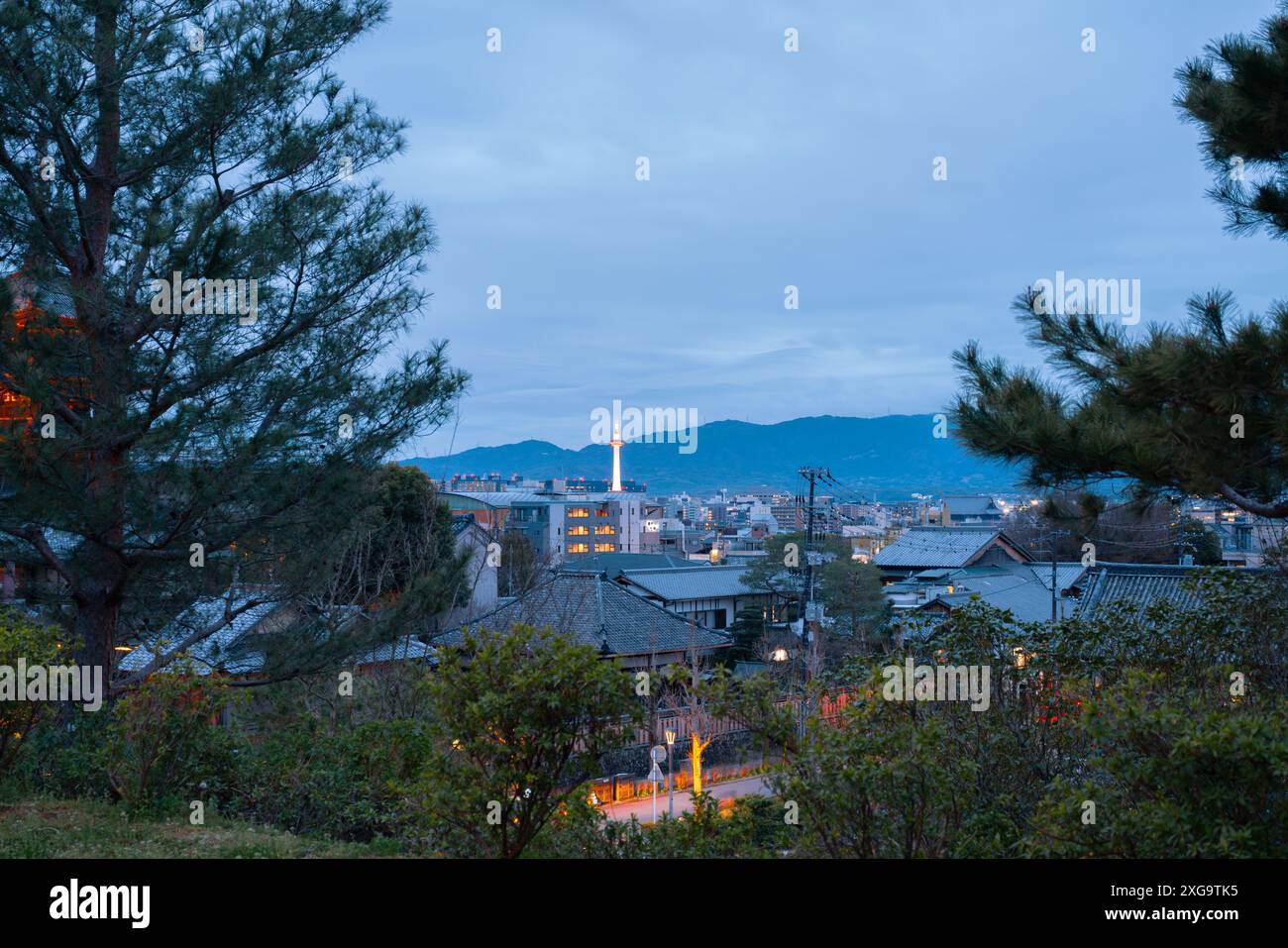 Night view of Kyoto traditional street in Japan Stock Photo - Alamy
