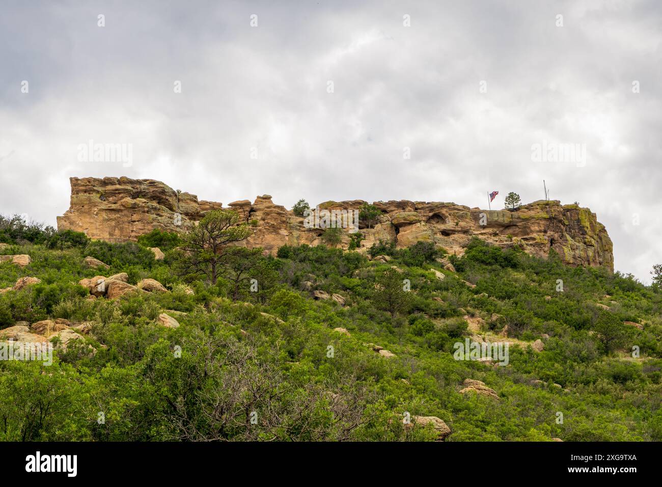 Beautiful Castle Rock in Castle Rock town, Colorado on a stormy day ...