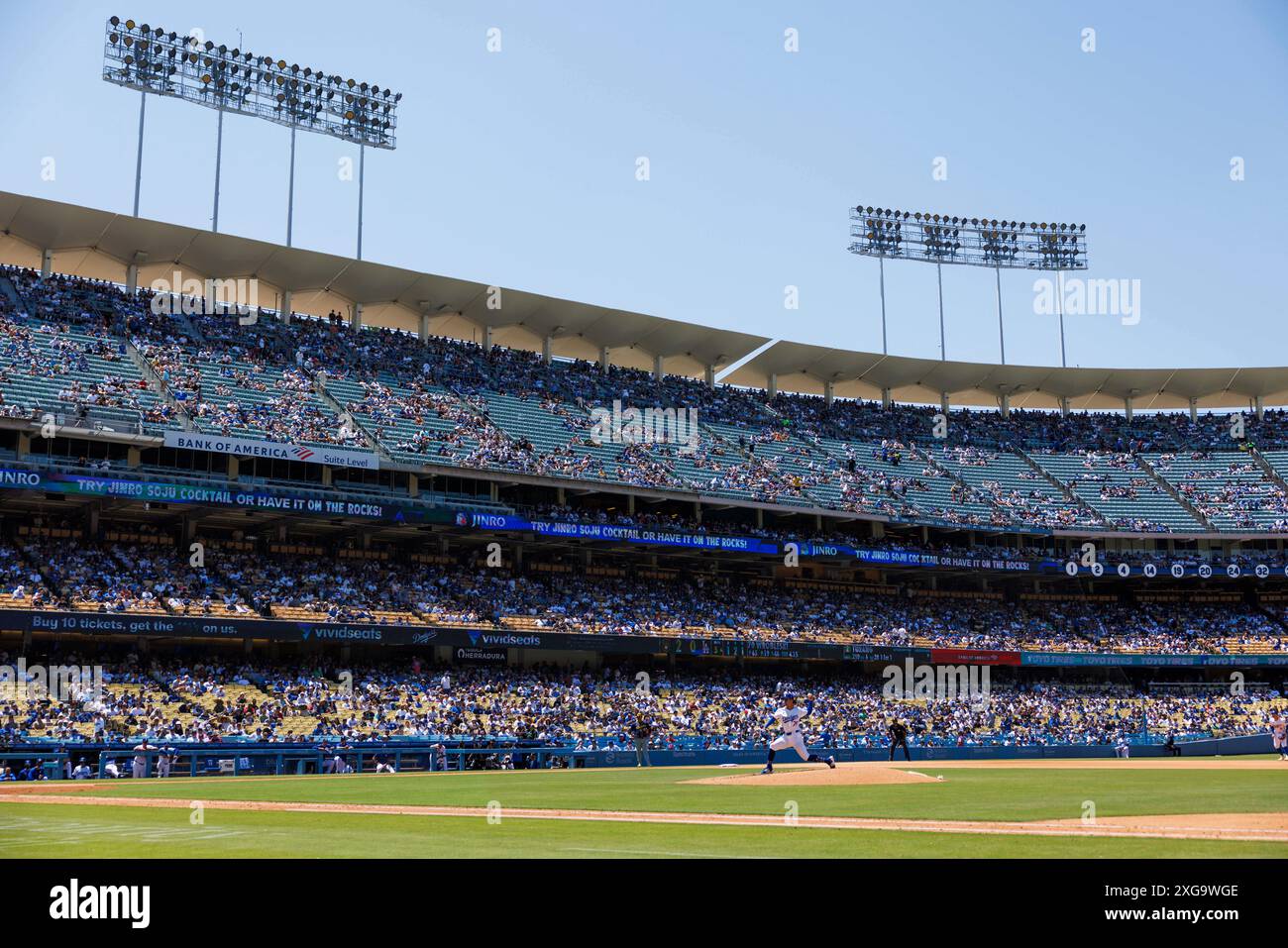 LOS ANGELES, CA - JULY 07: General view of the interior of Dodger ...