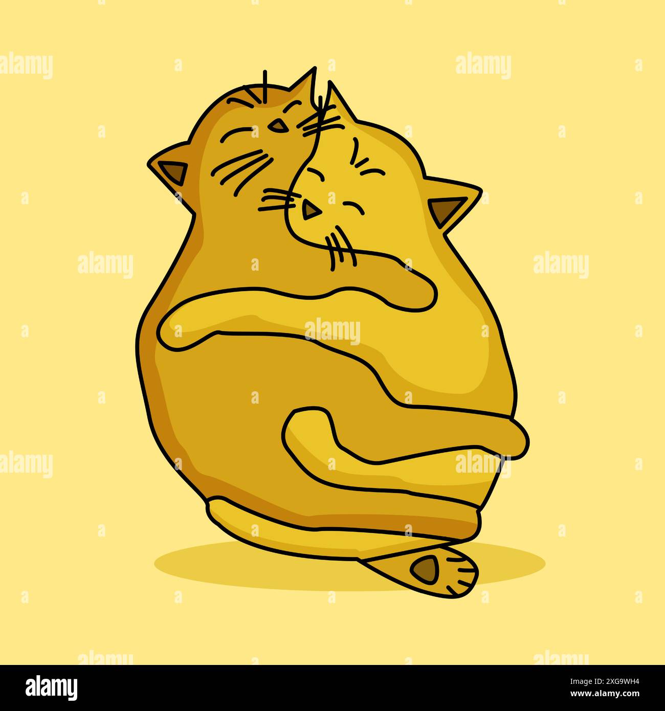 Two cats hugging each other Stock Vector Images - Alamy