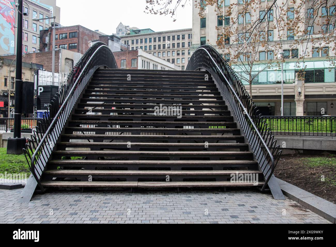 Stairs at Dorchester Square in downtown Montreal, Quebec, Canada Stock ...