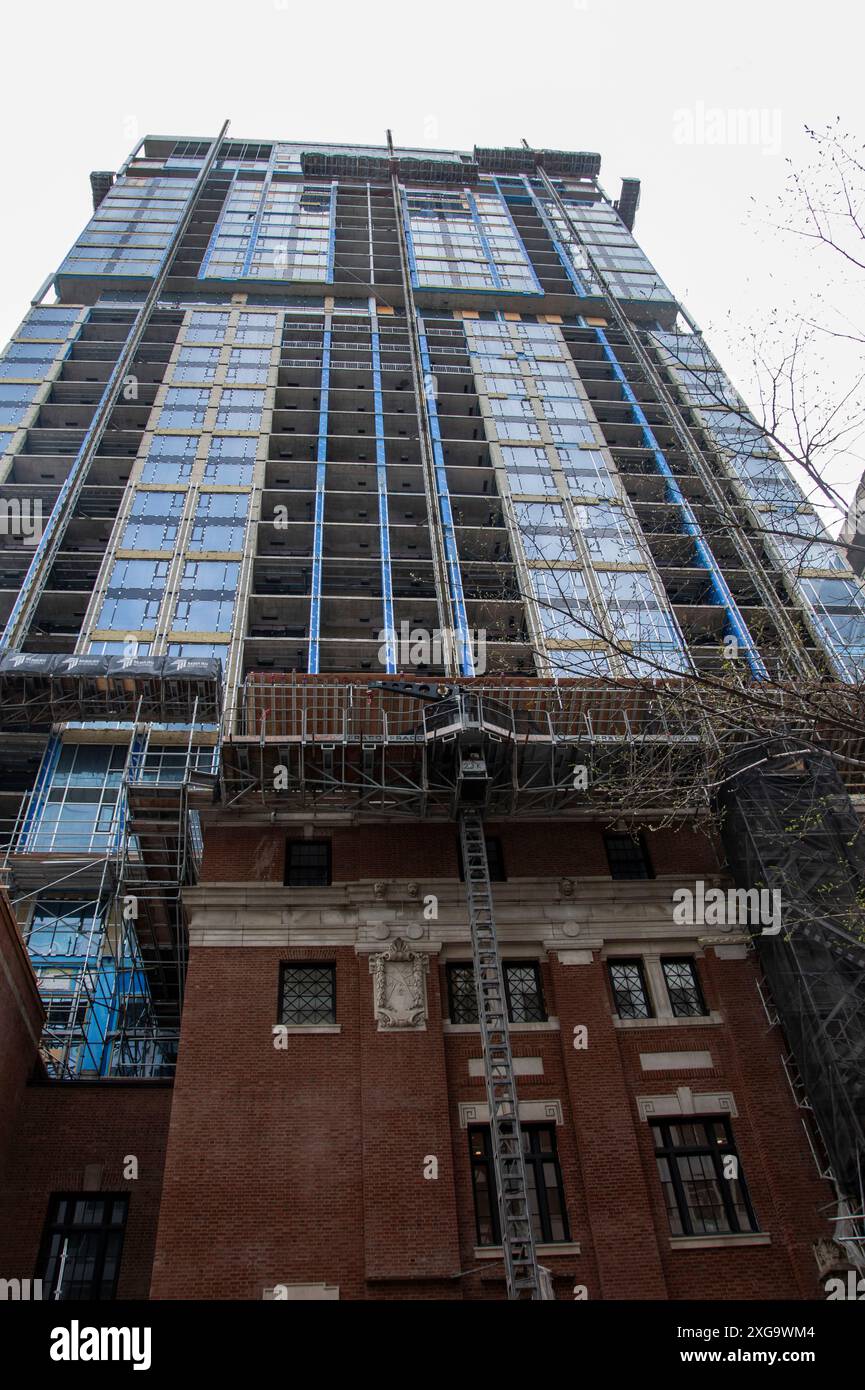 Highrise building under construction on Peel Street in downtown ...
