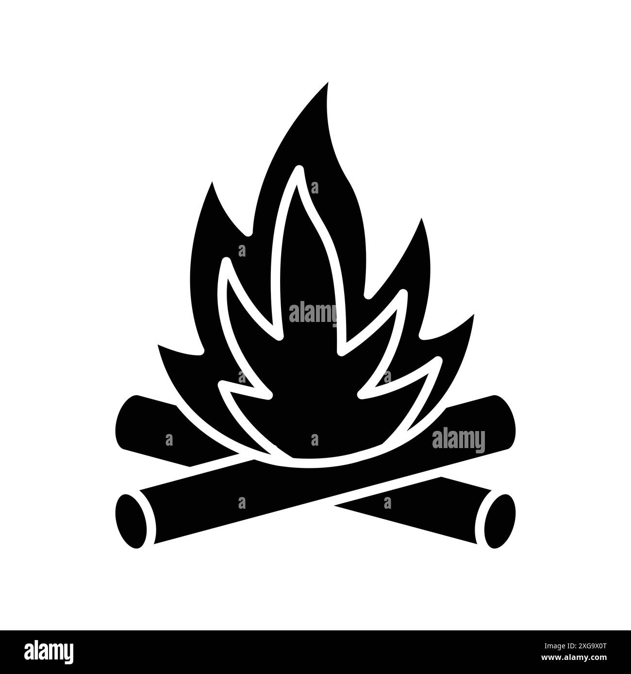 camp fire icon vector design template in white background Stock Vector ...