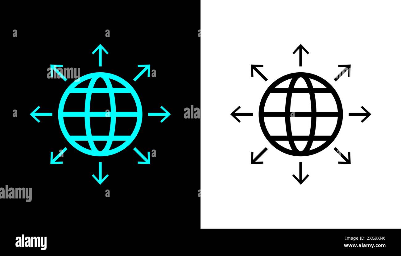 World expansion globe line symbol with arrows Stock Vector Image & Art ...