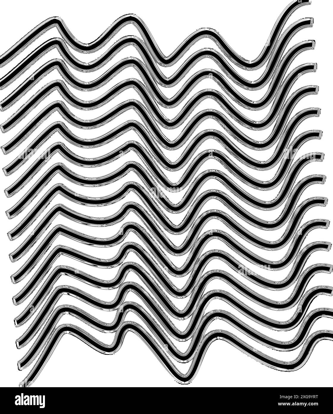 Abstract black and white image with wavy lines creating an optical ...