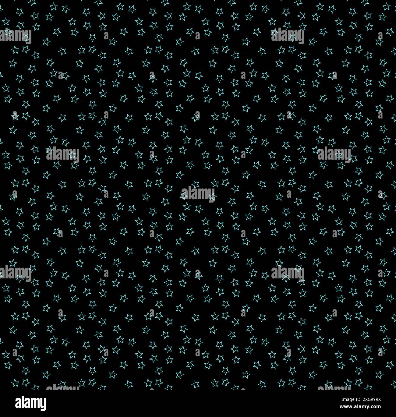 Repeating pattern of small teal stars on a black background, resembling ...