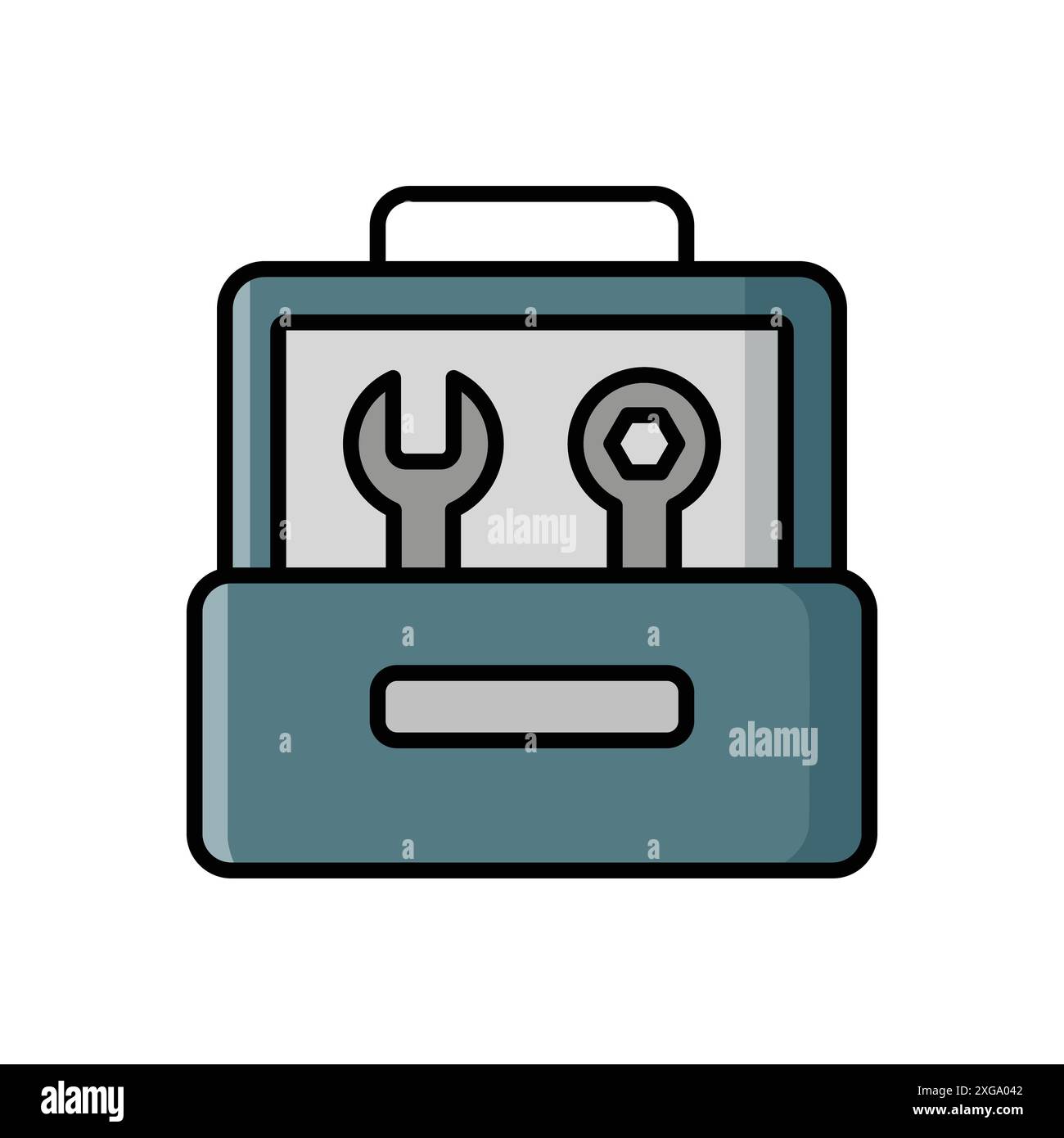 Equipment in tool box Cut Out Stock Images & Pictures - Alamy