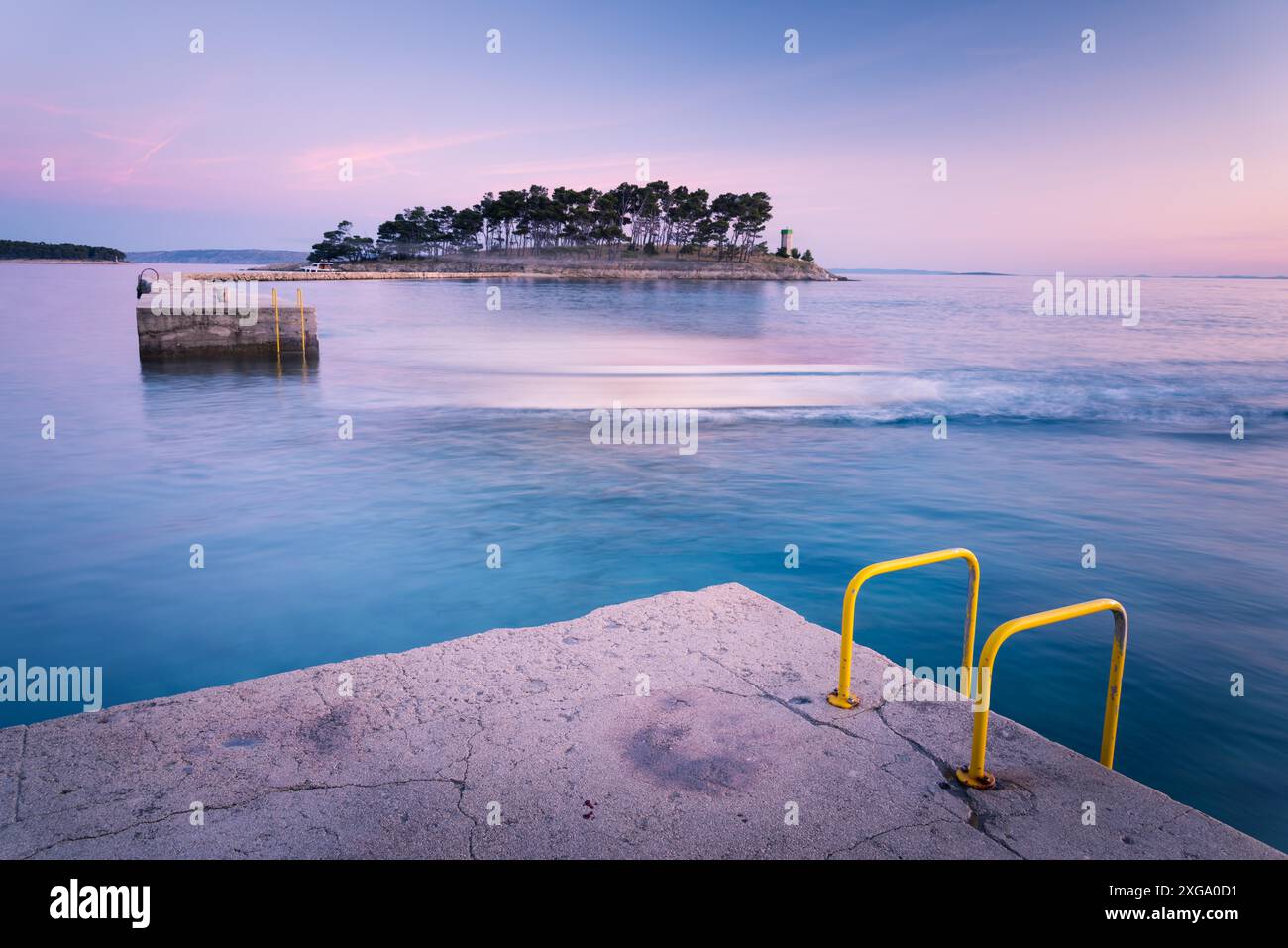 Bay of Banjol on island of Rab night view Stock Photo - Alamy
