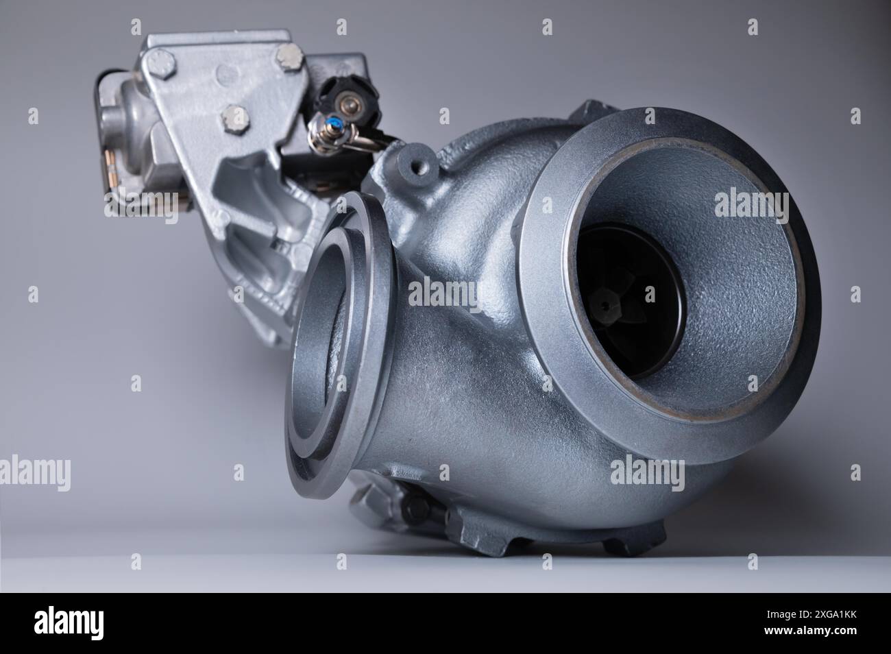 Close-up of an auto part for an internal combustion engine. Gas turbine ...