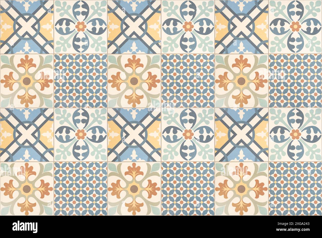 Background pattern of Colorful decorative Tiles. Old retro style Stock ...