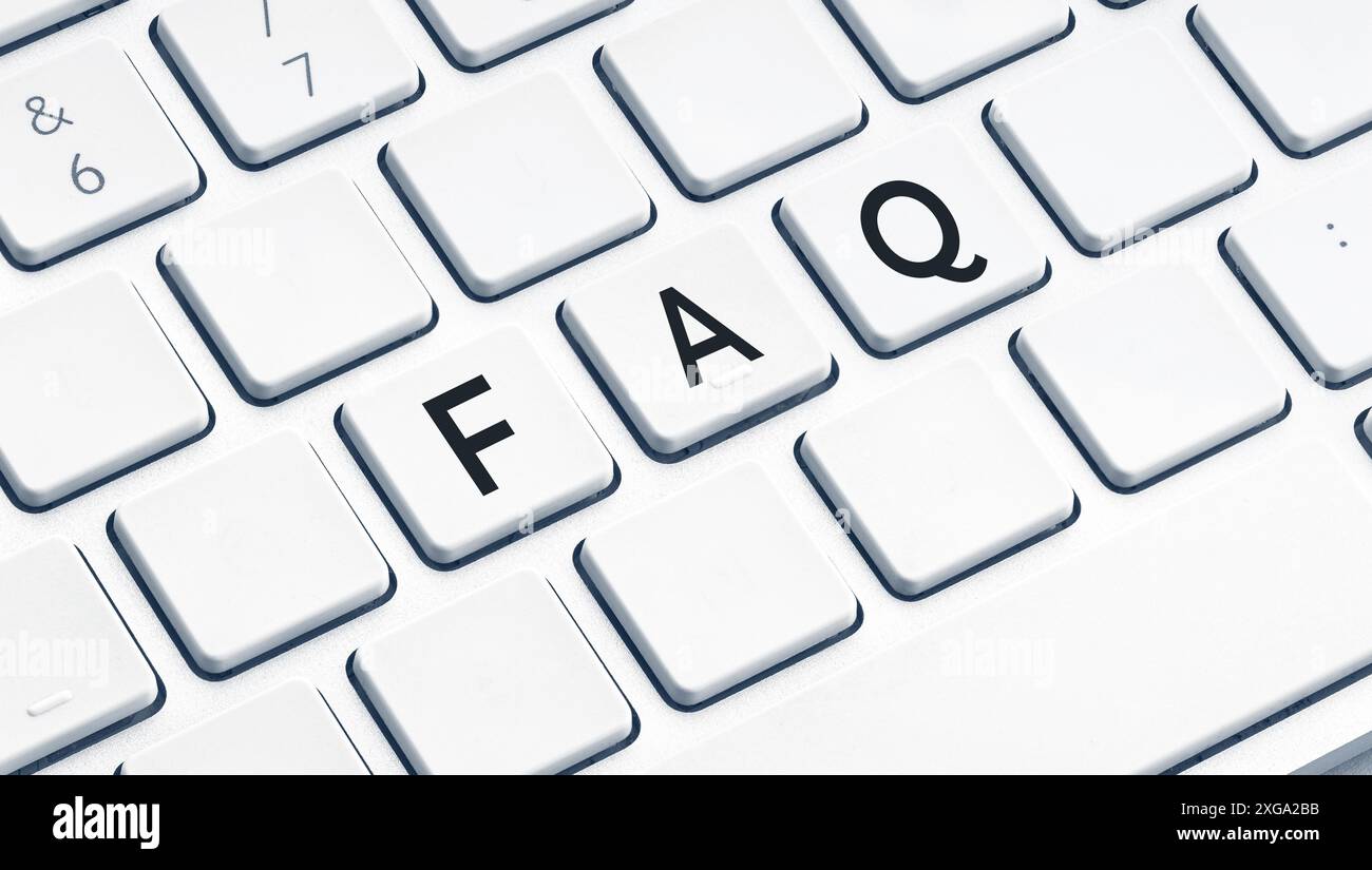 FAQ or Frequently Asked Questions word on modern computer Keyboard ...
