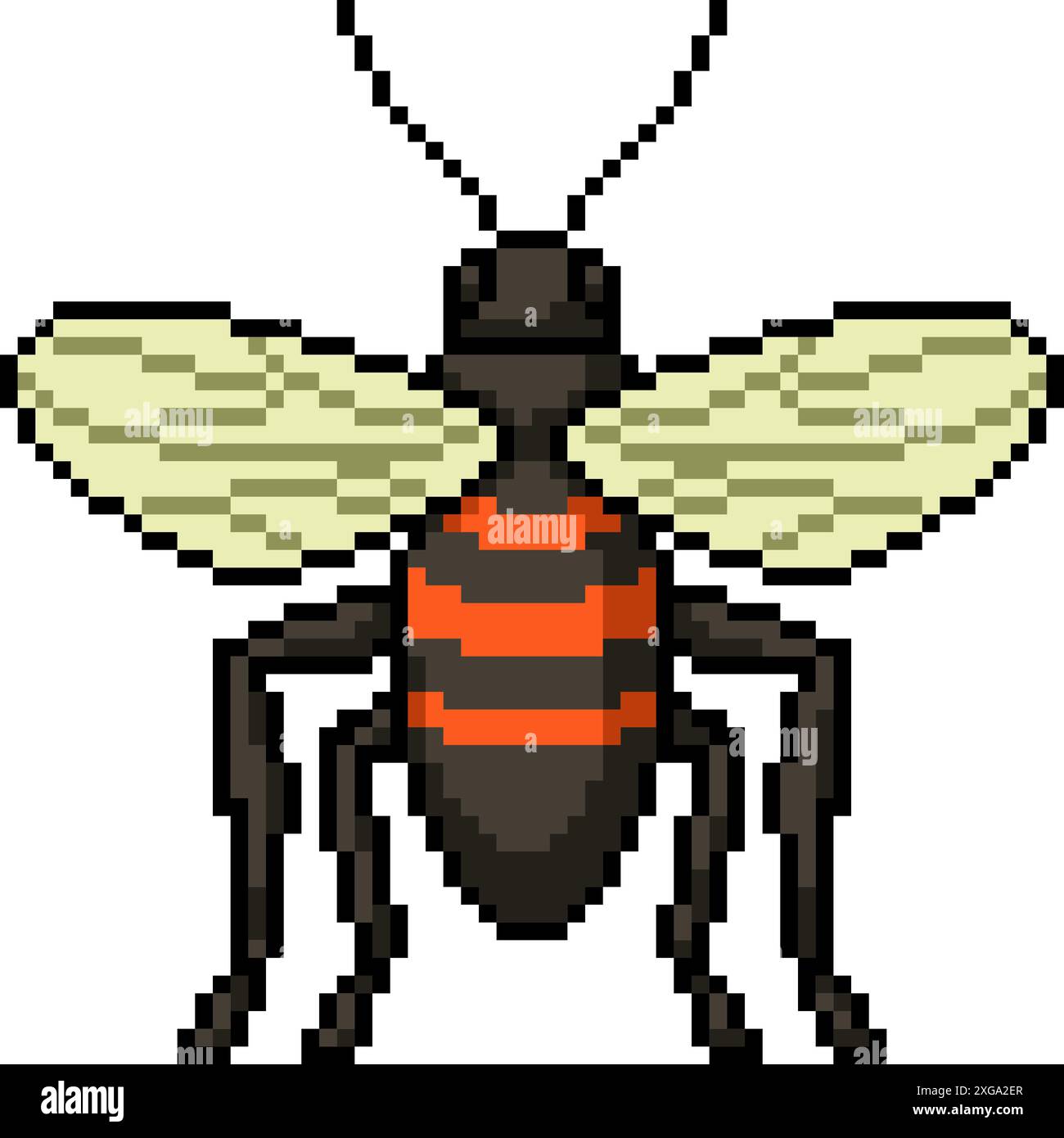 pixel art of insect bug wing isolated background Stock Vector Image ...