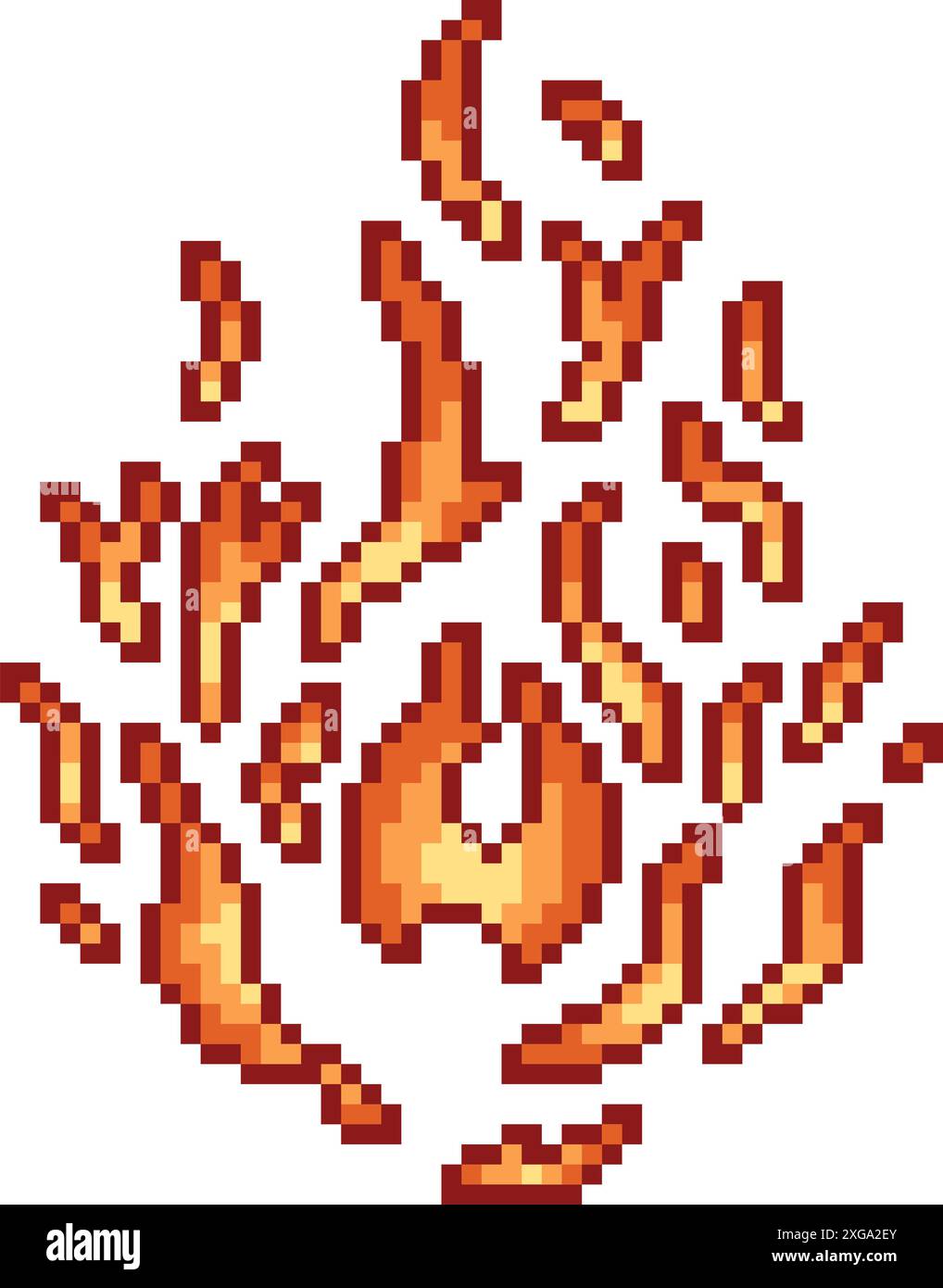 pixel art of abstract fire symbol isolated background Stock Vector ...