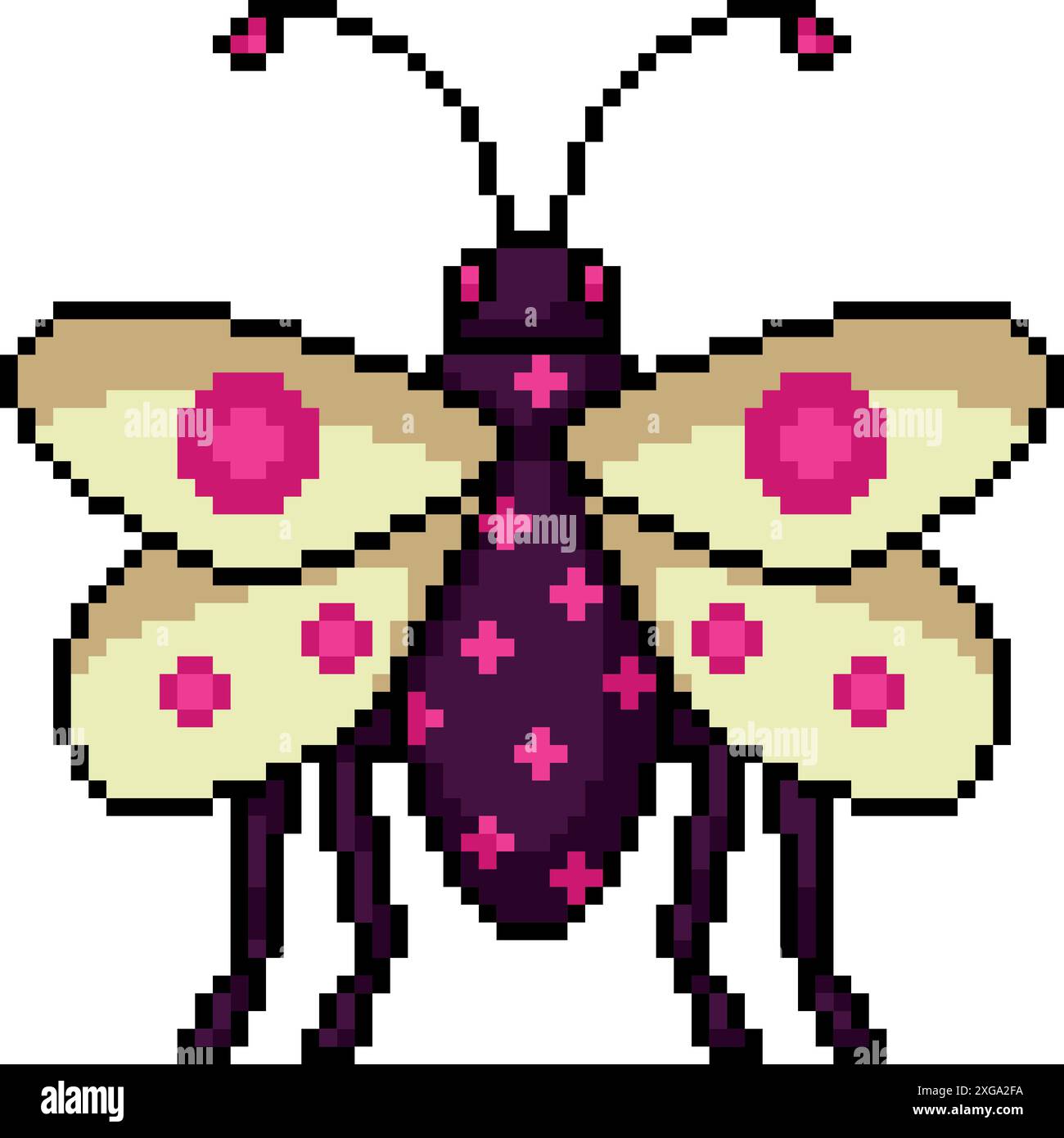 pixel art of cute fancy bug isolated background Stock Vector Image ...