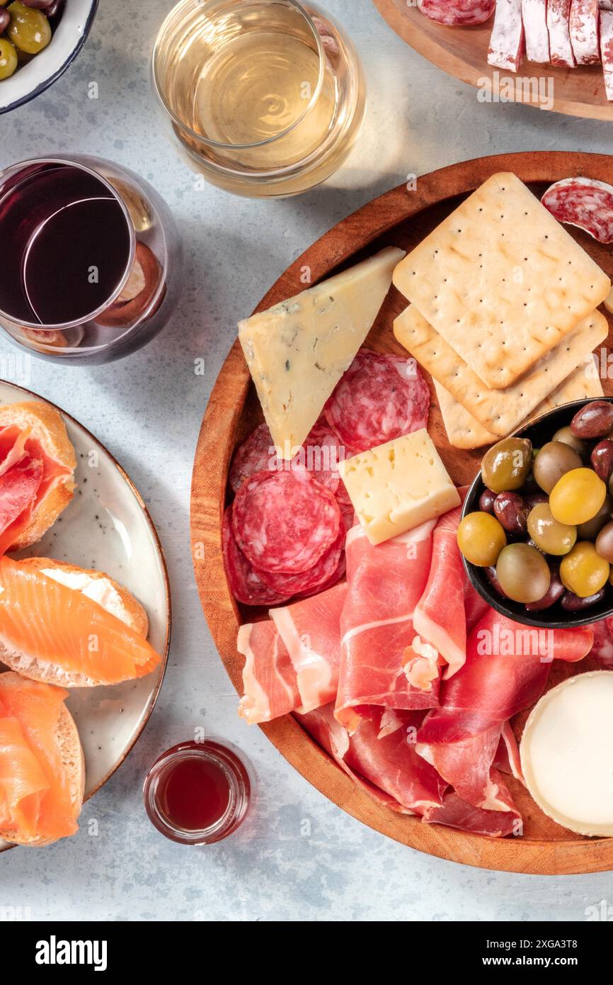 Tapas cheese salami salmon hi-res stock photography and images - Alamy