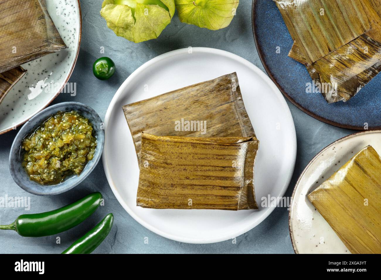 Tamales oaxaquenos, traditional dish of the cuisine of Mexico, various ...