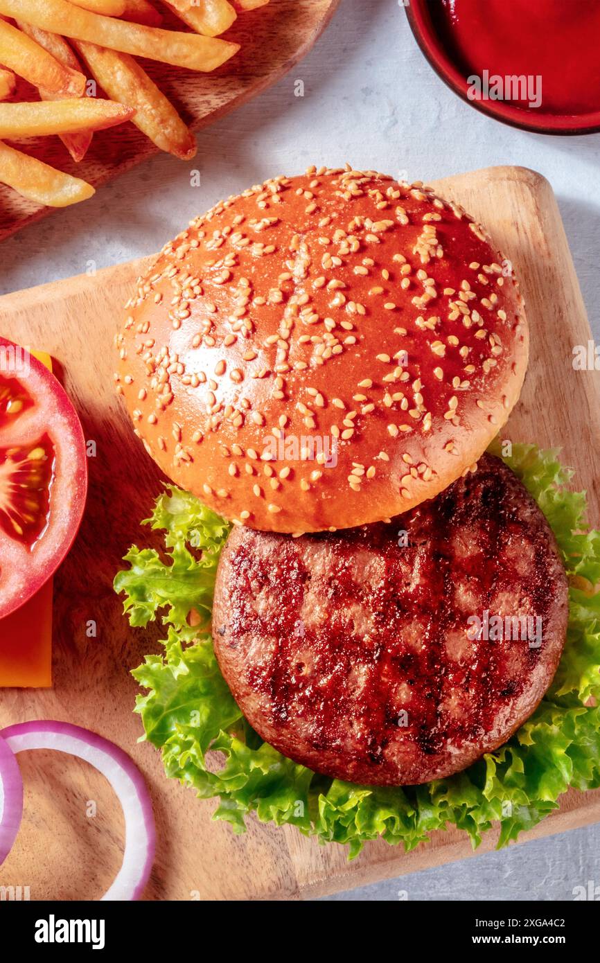 Hamburger bun top view hi-res stock photography and images - Alamy