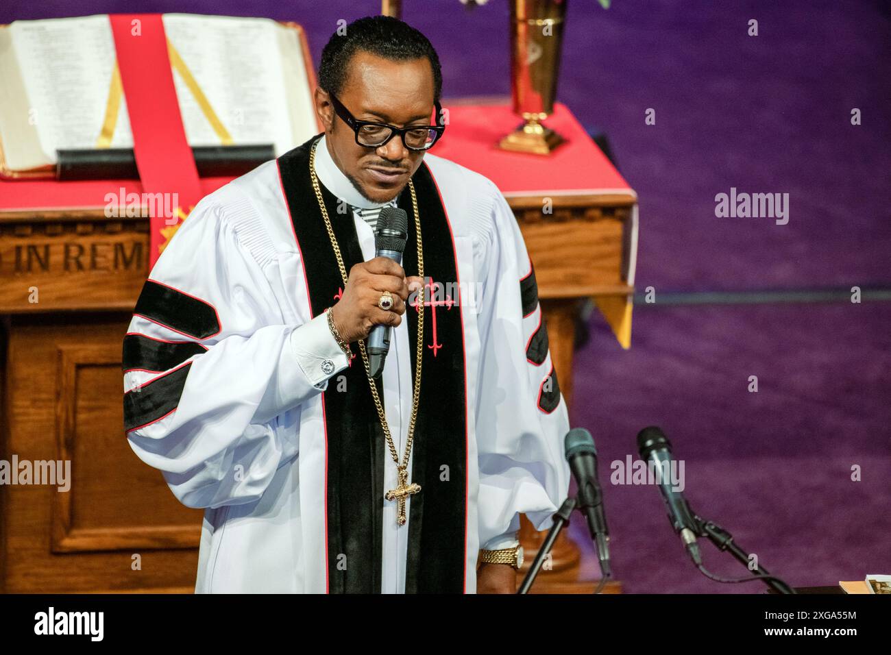 Pastor Dr J Louis Felton makes remarks as United States President Joe ...
