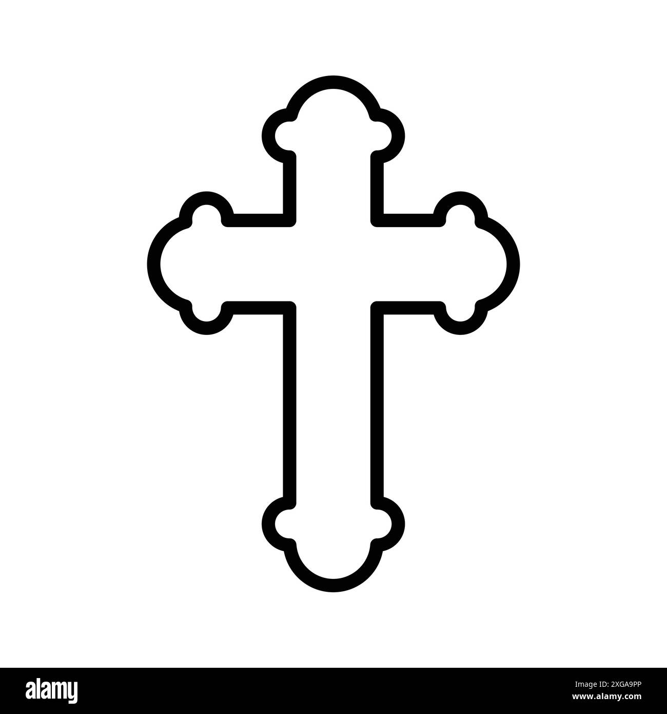 Christian Cross Icon Vector Design Template In White Background Stock