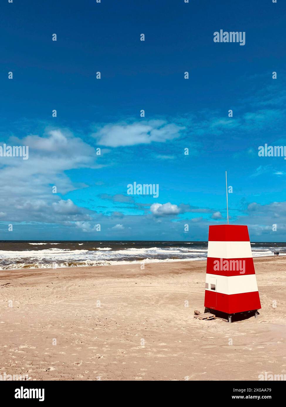Lifeguard house on the North Sea beach in Denmark Stock Photo - Alamy
