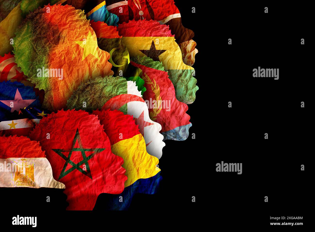 Different cultures in african society concept. Diverse group of ...