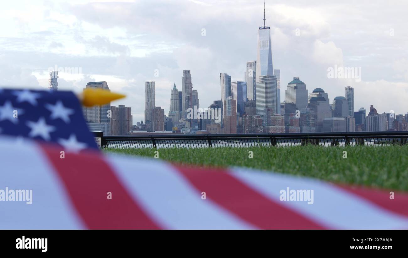 New York City waterfront skyline, Manhattan Downtown World Trade Center ...