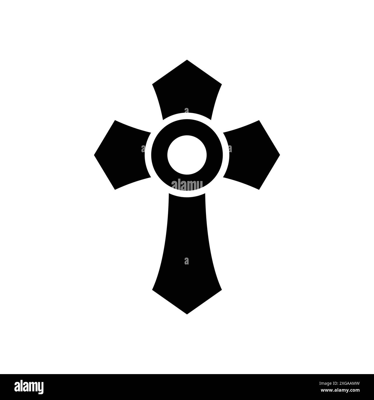 christian cross icon vector design template in white background Stock ...
