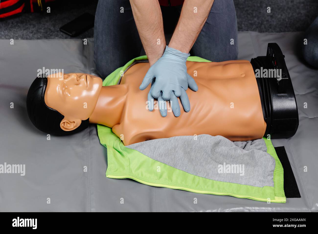 First Aid Training - Cardiopulmonary resuscitation. First aid course on ...