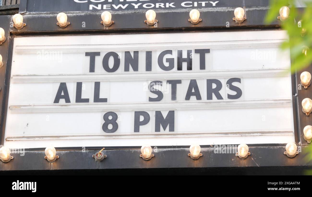 Retro marquee sign and light bulbs. Movie theater or cinema theatre ...