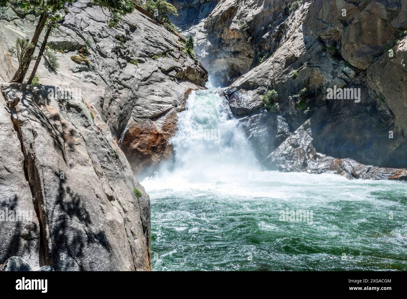 The roaring river falls in the Kings Canyon National Park, California ...