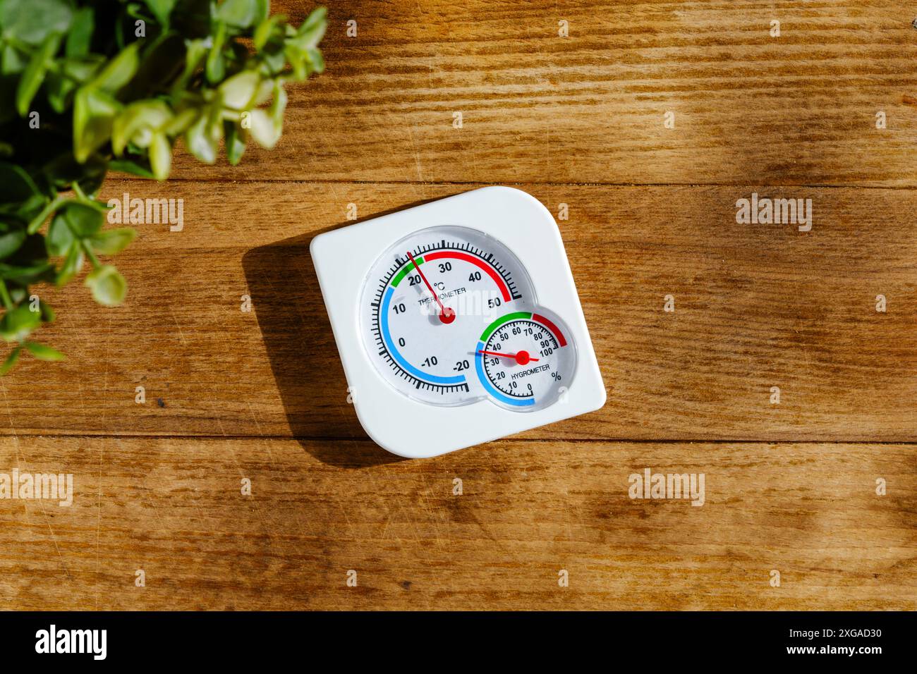 White Thermometer On Wooden Surface Showing A Temperature Of 15 Degrees ...