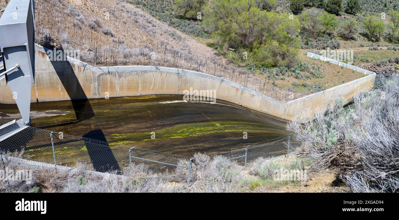Panorama of the concrete spillway at the Unity Dam in Hereford in ...