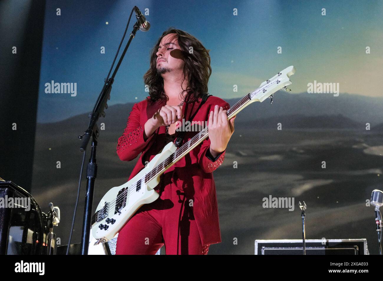 Samuel Francis Kiszka of Greta Van Fleet is performing live in Piazza ...