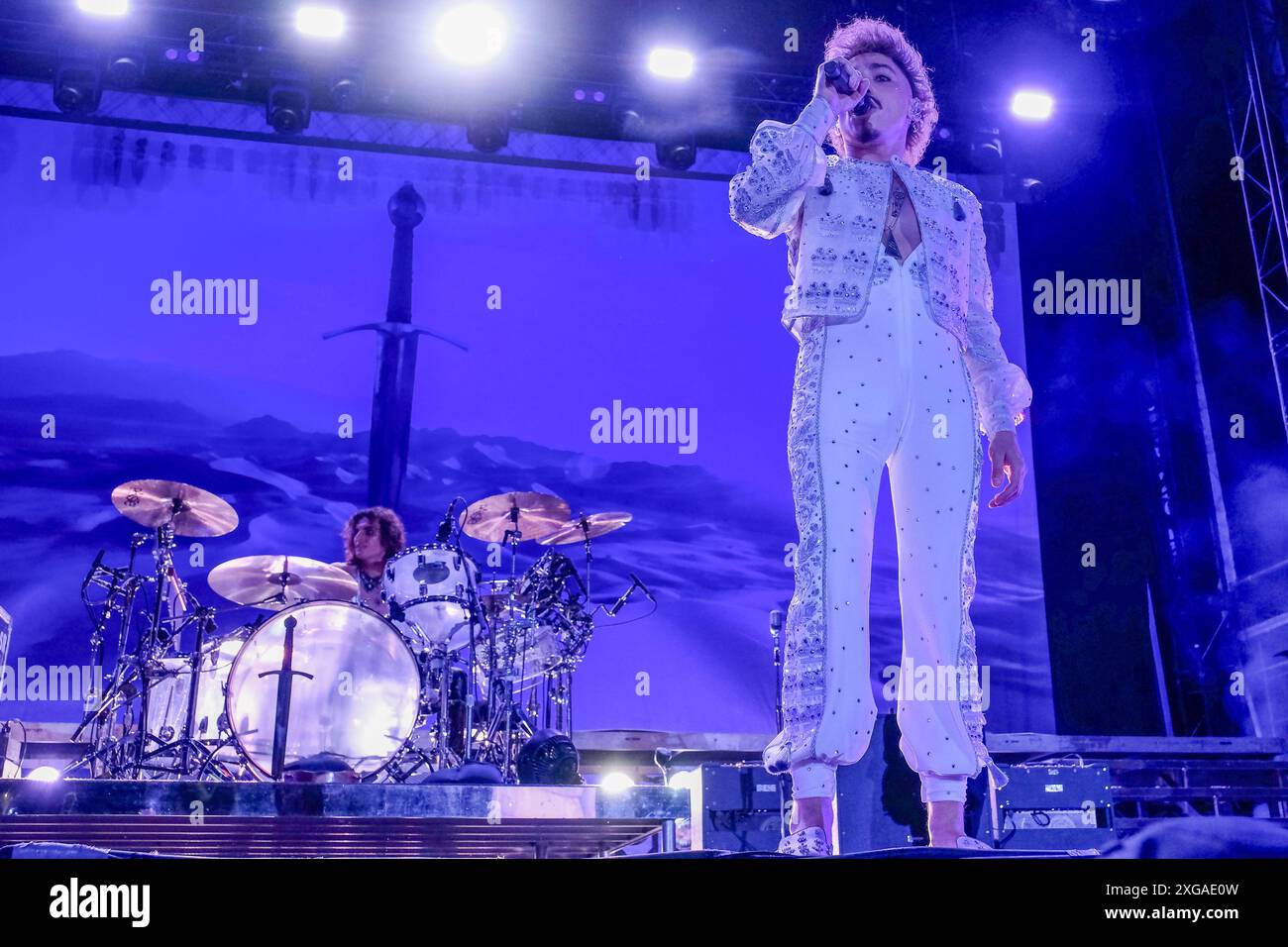Joshua Michael Kiszka of Greta Van Fleet is performing live in Piazza ...