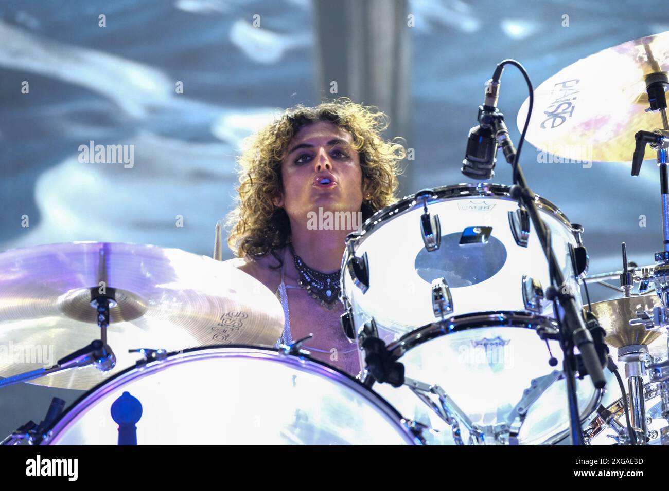 Mantua, Italy. 07th July, 2024. Daniel Robert Wagner of Greta Van Fleet ...
