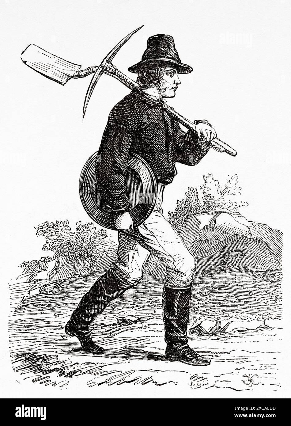 Prospector, miner who search for mines, California. United States of ...