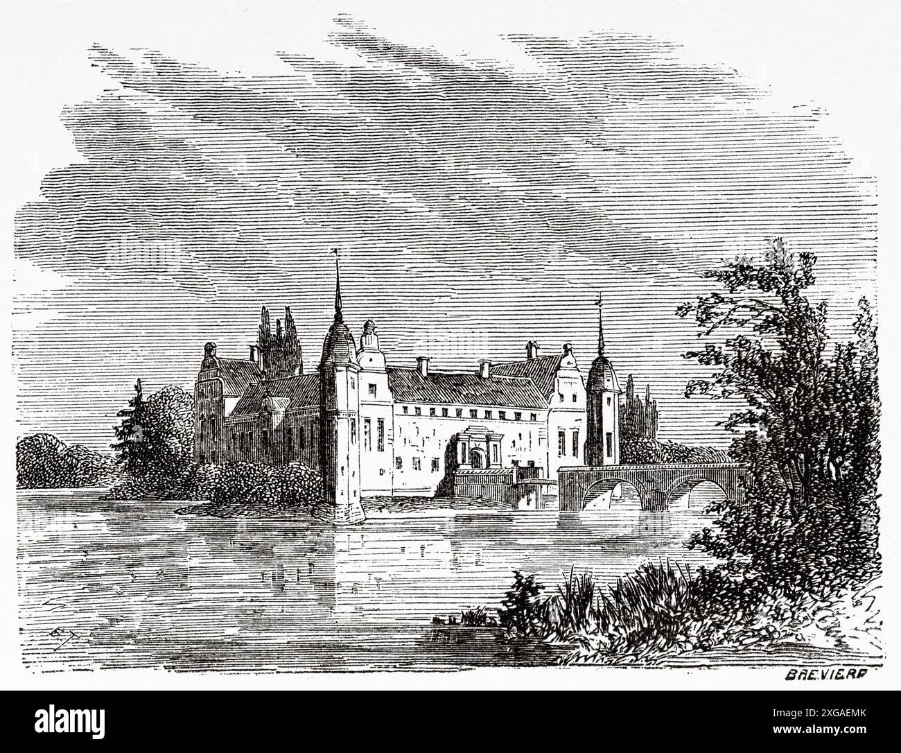 Lovenborg castle manor house, Holbaek Municipality, Zealand island ...