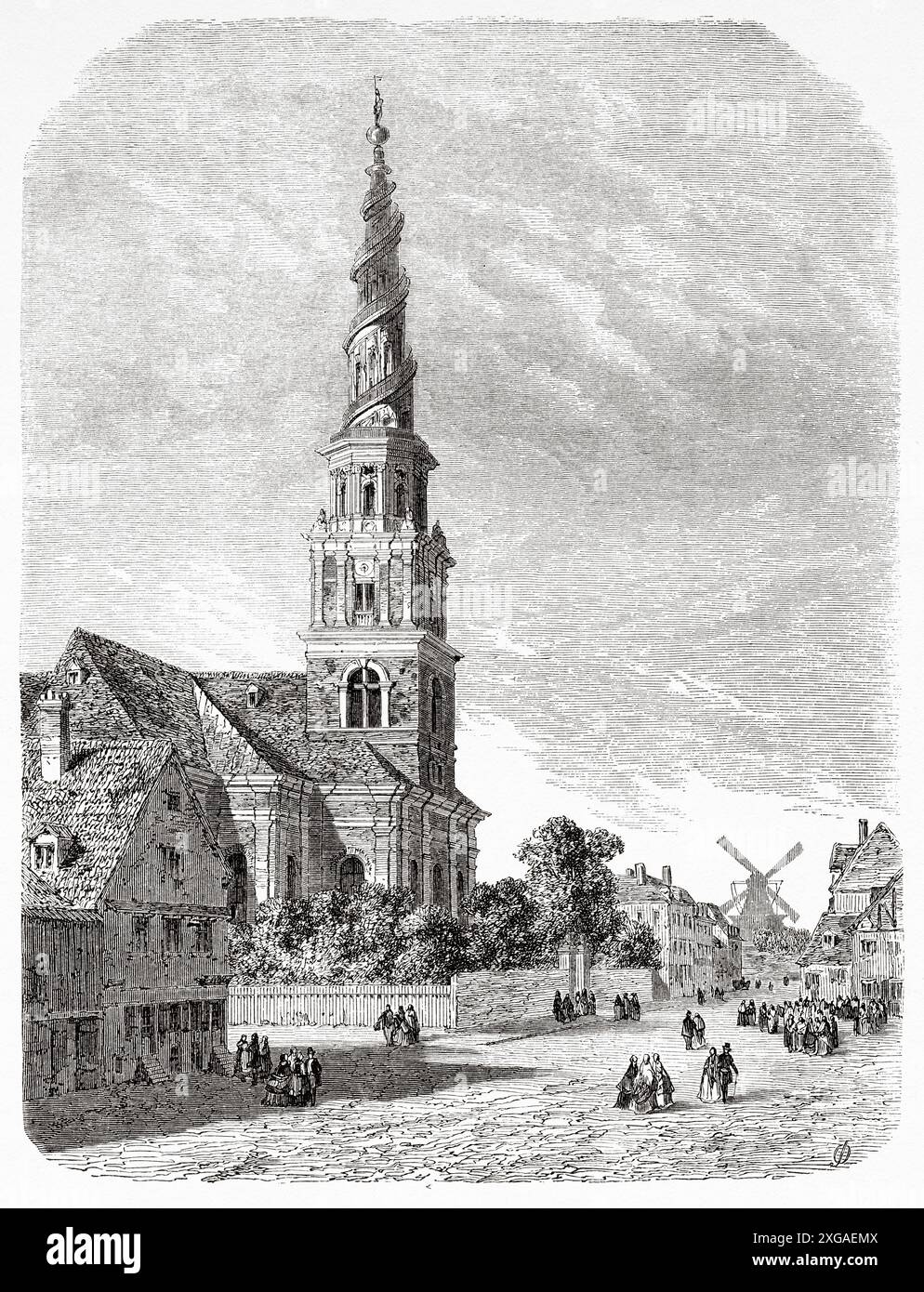 The Church of Our Saviour, Copenhagen, Denmark, drawing by Emile ...